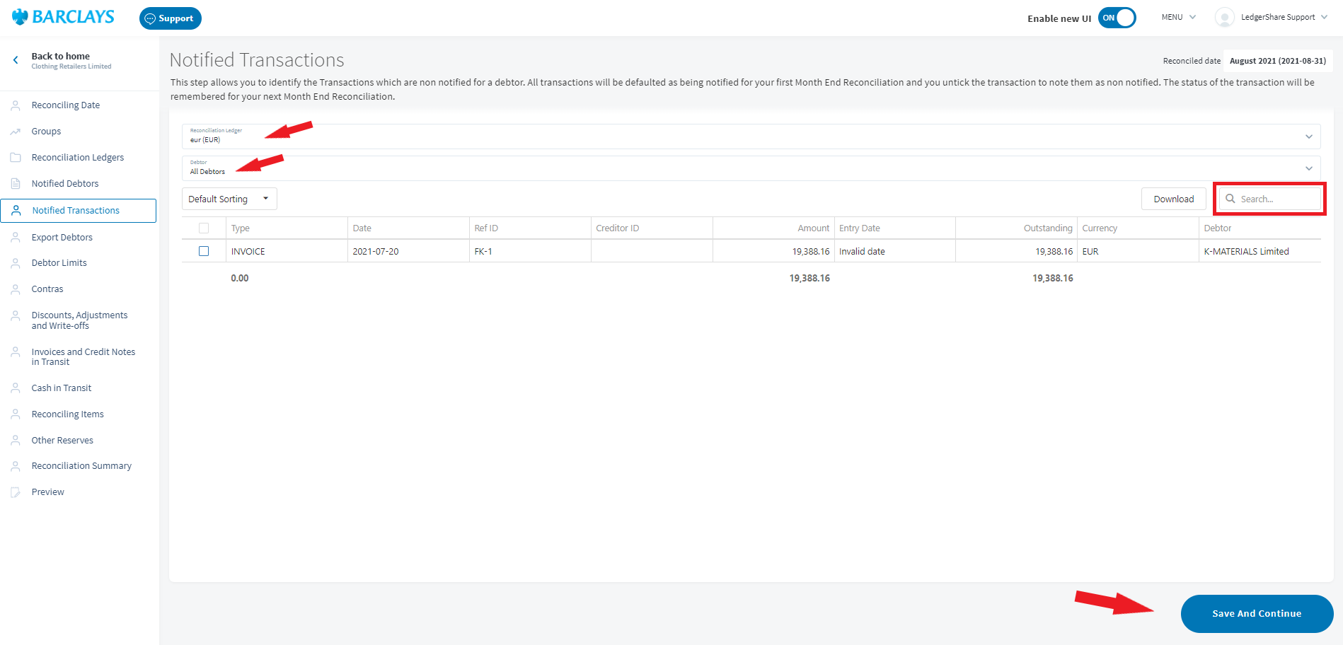 5. Notified transactions – Barclays LedgerShare Support